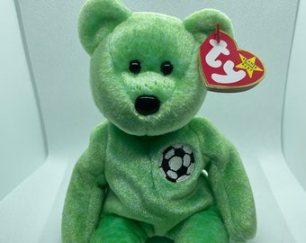 Rare TY Beanie Baby Kicks Light Green Bear Etsy UK