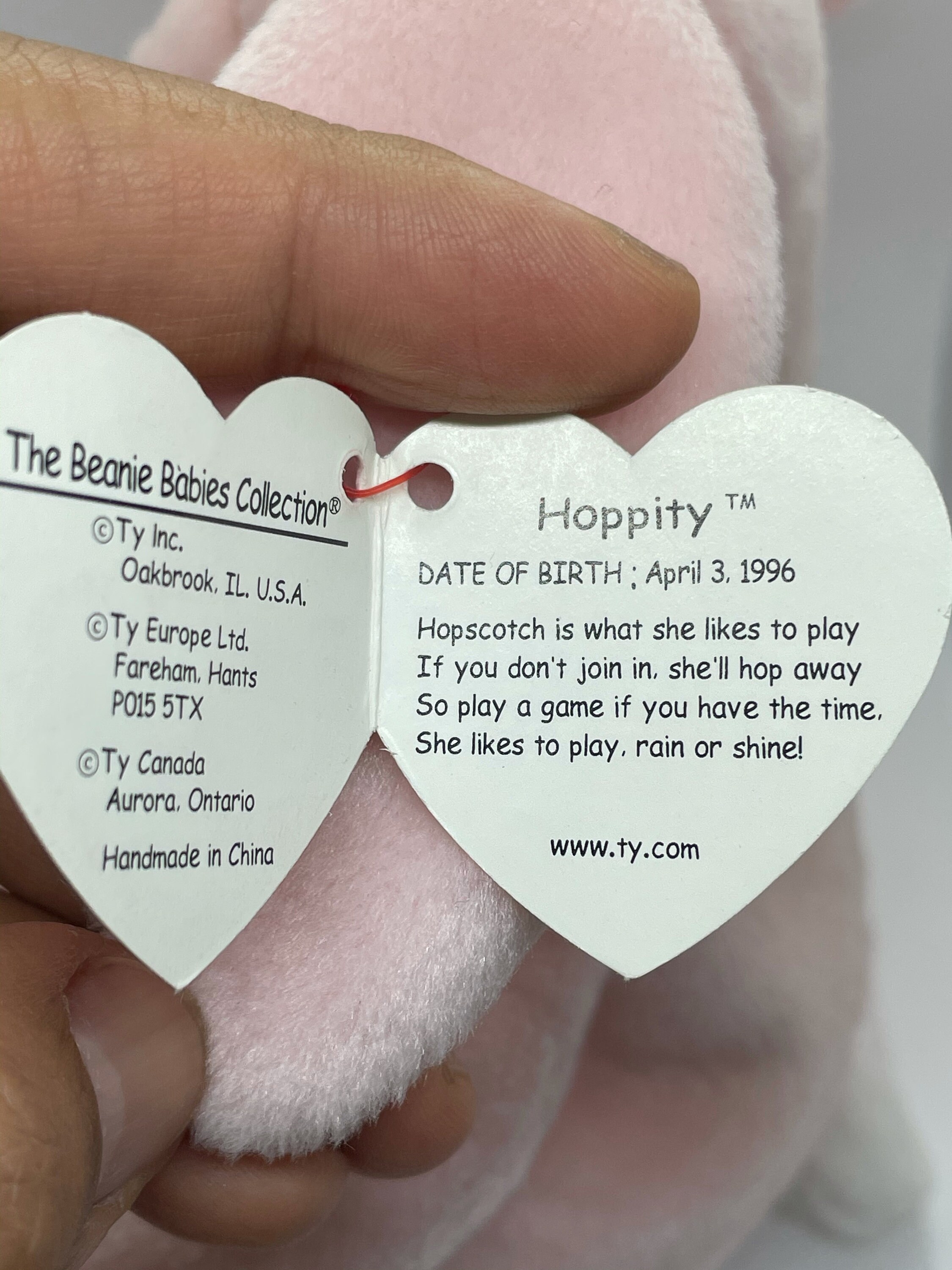 Rare Pink Hoppity Bunny TY Beanie Baby With 2 Tag Errors - Etsy