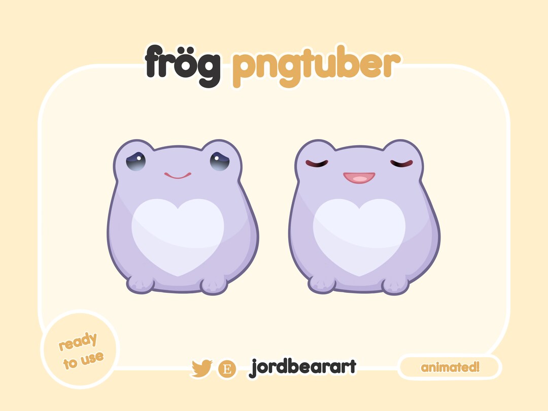 Pngtuber Thankful Animal Frog Purple Grey Eyes PNG Tuber Streaming ...
