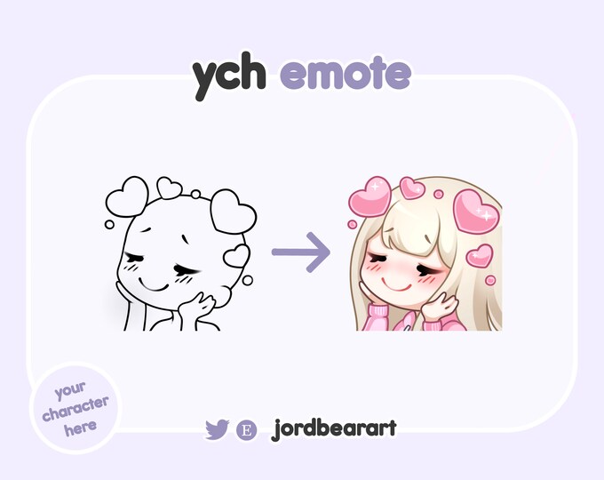 Custom Fawning Shy Colour YCH Emote for Twitch / Discord - Etsy