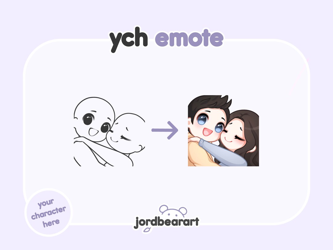 Custom Hug Cuddle Valentines Day Colour YCH Emote - for Twitch ...