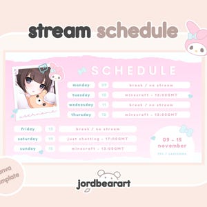 Melody Pink Blue White Aesthetic Egirl Themed Stream Schedule for ...