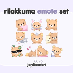 10 Brown Kuma Bear Cute Character Kawaii Emotes Set Ready to Use for ...