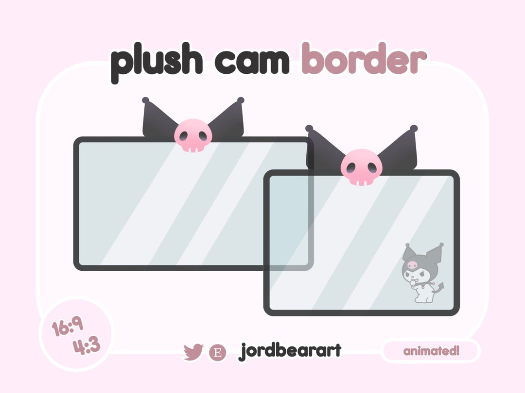Borde de cámara web Kuro negro y rosa de peluche lindo animado para Twitch Streaming OBS - Etsy ...