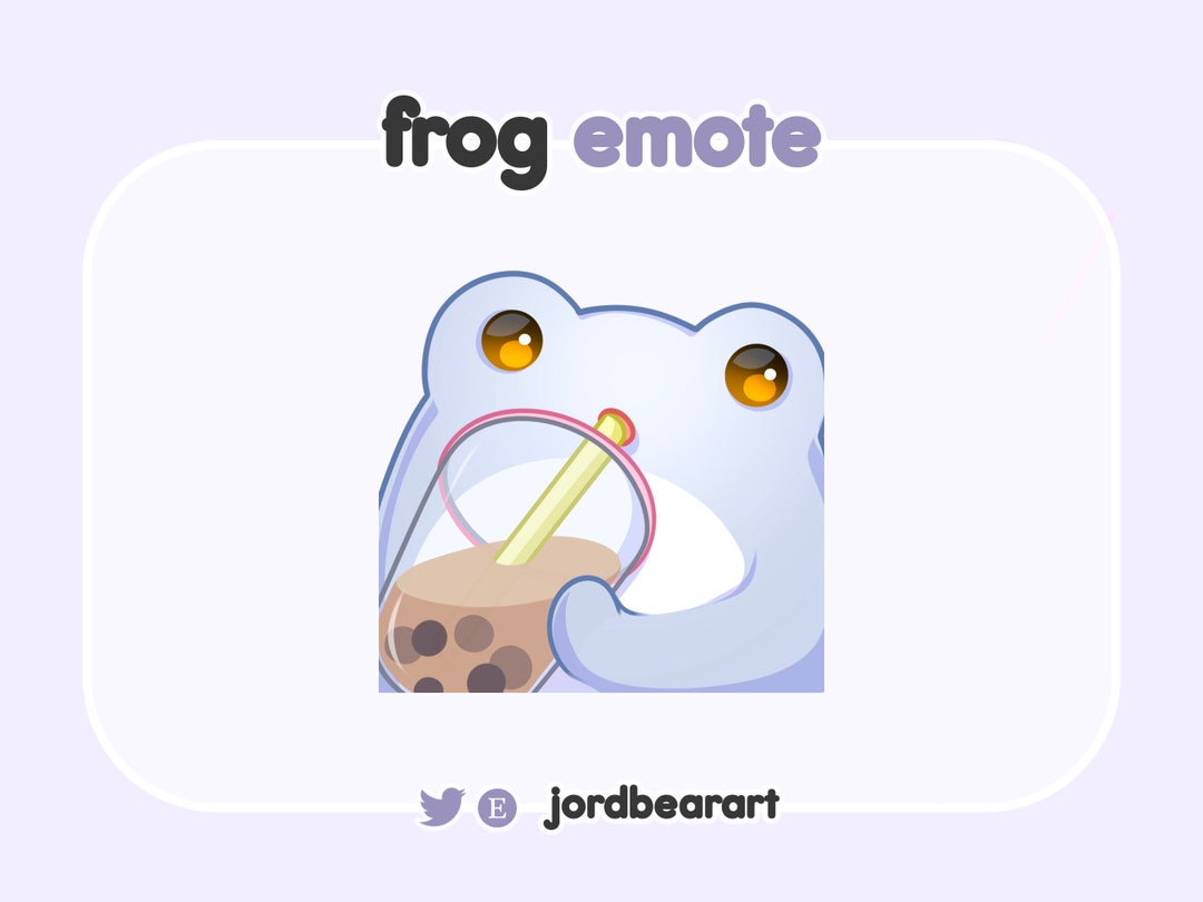 Frog Boba Sipping Cute Kawaii Emote Ready to Use for Twitch / Discord ...