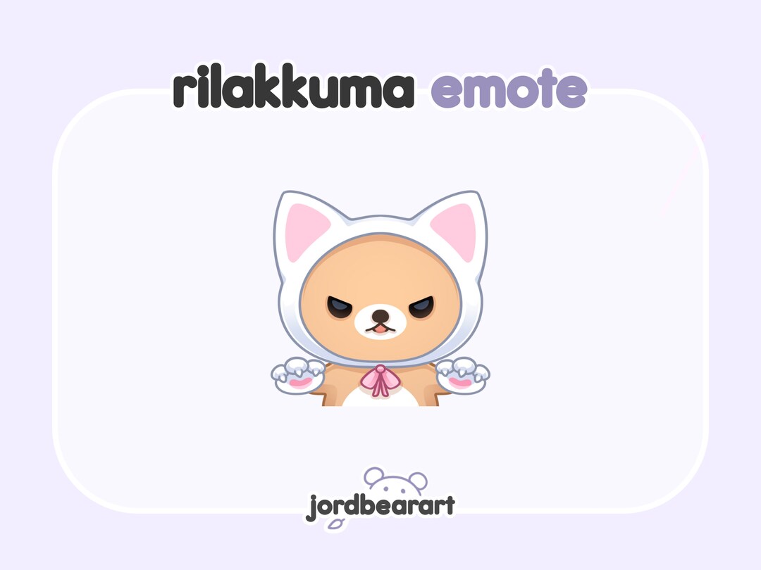 Brown Kuma Bear Clawing Kitten Cat Mad Meow Sigh Cute Kawaii Emote ...