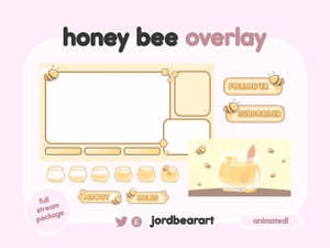 Bee Twitch Stream Overlay Package Honey Bee Animated Stream Screens ...