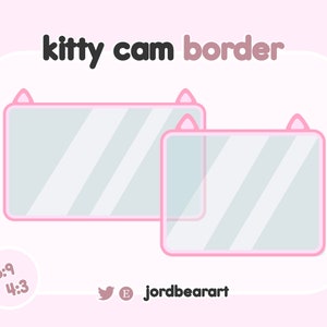 Pink Simple Kitty Webcam Border Minimalist for Twitch Kick Live ...