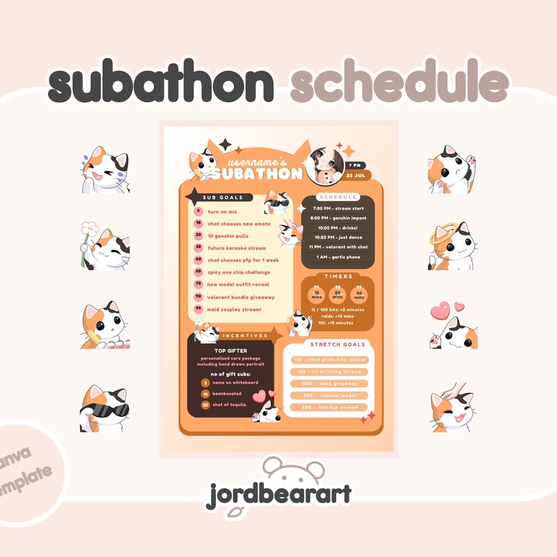 Twitch Subathon Template - Etsy