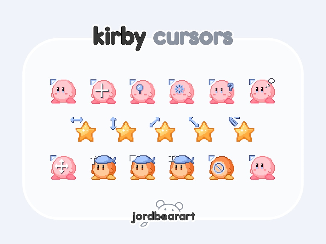 17 Animated Pink Star Kirb Mouse Pointer Cursors (windows Only) - Ready ...