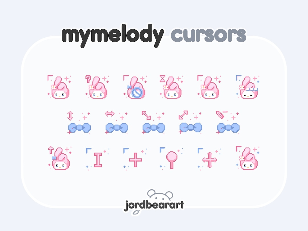 17 Animated Pink & Blue Bow Bunny Melody Mouse Pointer Cursors (windows ...