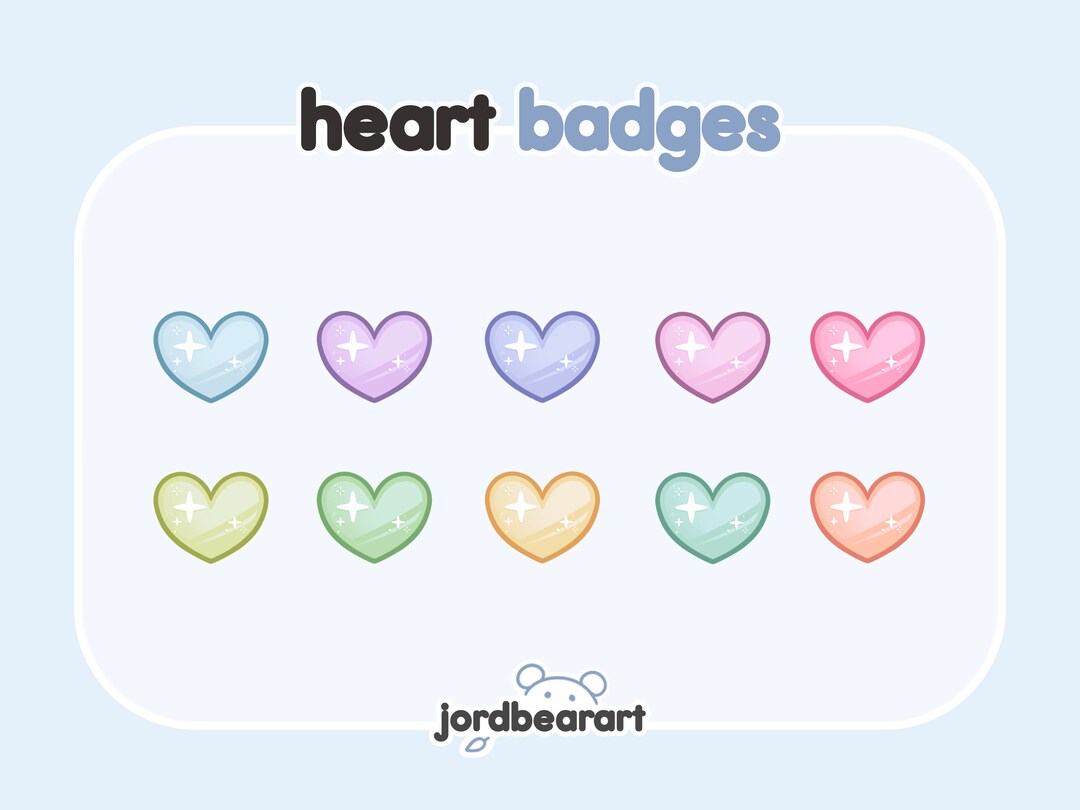 Pastel Rainbow Heart Badges - Ready to Use for Twitch / Discord - Sub ...