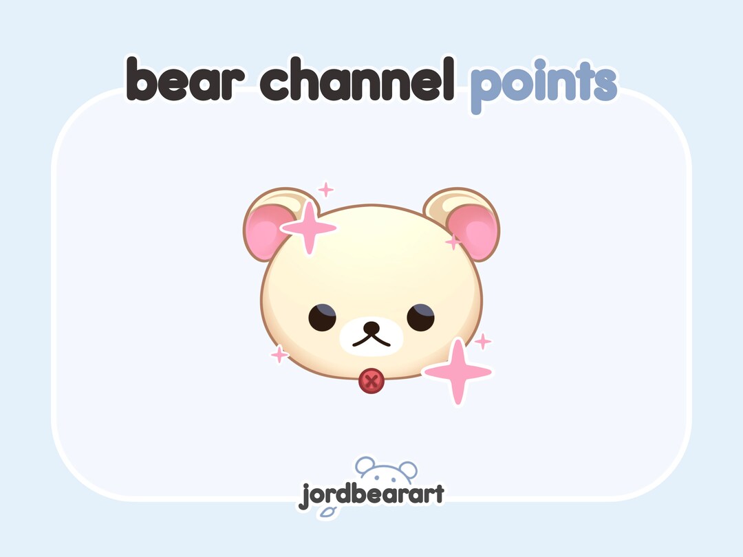 Pastel Bear Brown Cream Red Button Kuma Sparkly Kawaii Cute Channel Points Icon - Ready to Use ...