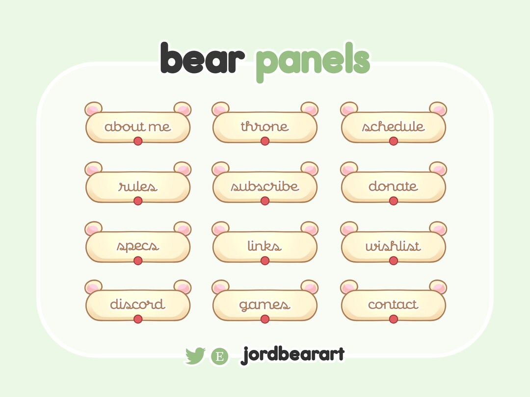 Set of 12 Simple Kori Bear Cream Kuma Sparkle Kawaii Pastel Panels for ...
