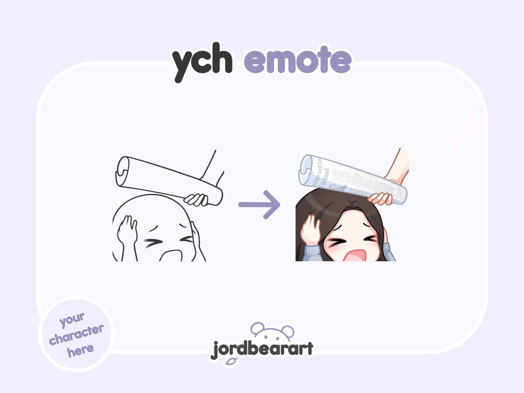 Custom Bonk Newspaper Whack Panic YCH Emote - for Twitch / Discord - Etsy