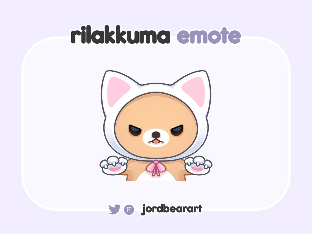 Brown Kuma Bear Cute Character Kawaii Emote Kitten White Claws Out Meow ...