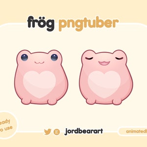 Pngtuber Uwu Animal Frog Pink Grey Eyes PNG Tuber Streaming Avatar ...