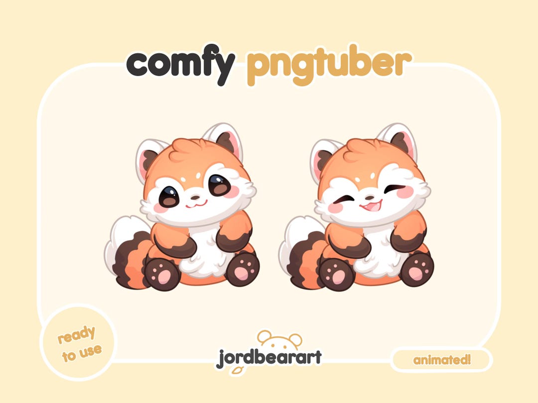 Comfy Red Panda Chibi Animal Anime Style Reactive Image Streaming ...