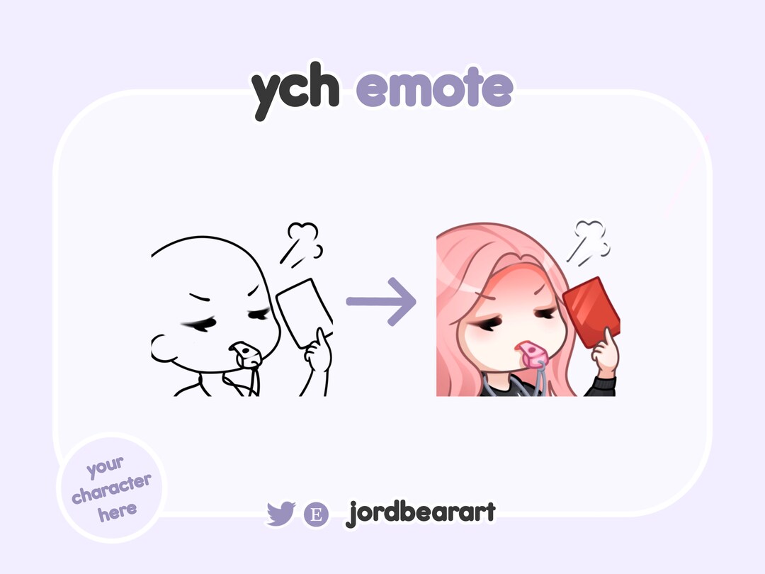 Custom Foul Red Card YCH Emote for Twitch / Discord - Etsy