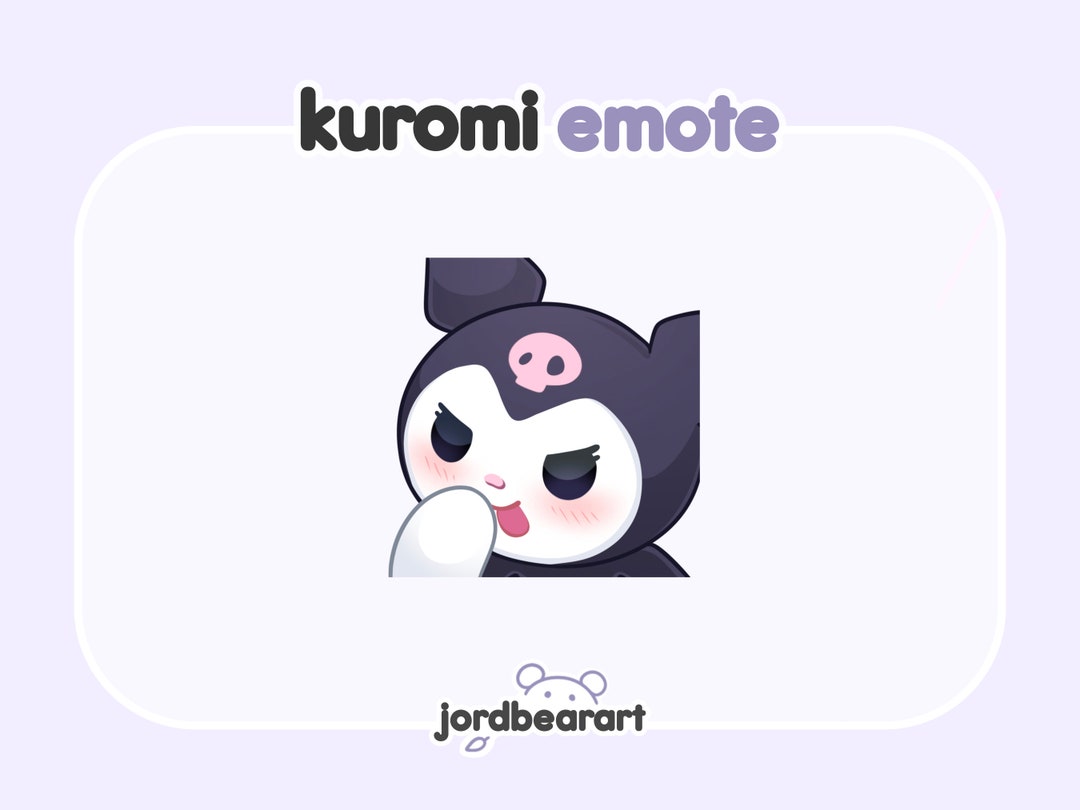 Pastel Emote Plush Cute Cheeky Tongue Character Kuro Purple Pink Kawaii ...