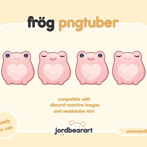 Pngtuber Pink Frog 12 Expressions Reactive Streaming Avatar • Ready to ...