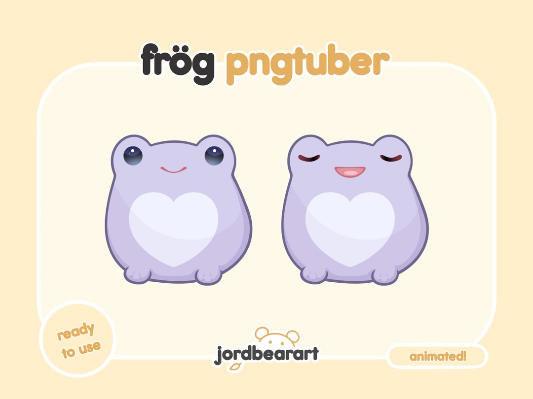 Pngtuber Purple Frog 12 Expressions Reactive Streaming Avatar • Ready ...