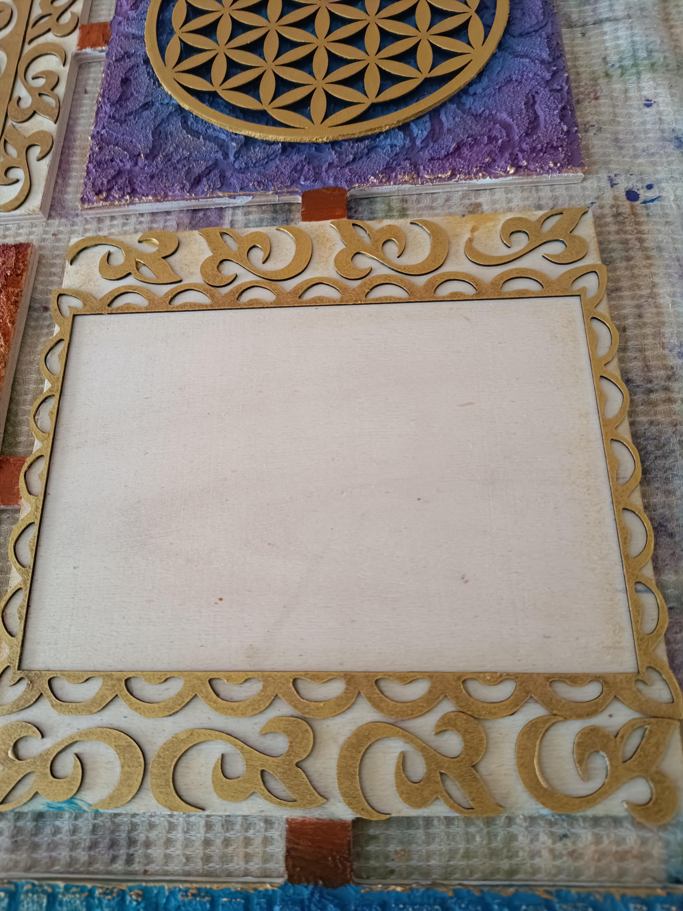 Handmade Wooden Photo Frame Collage – Spiritual Wall Decor With Sacred ...