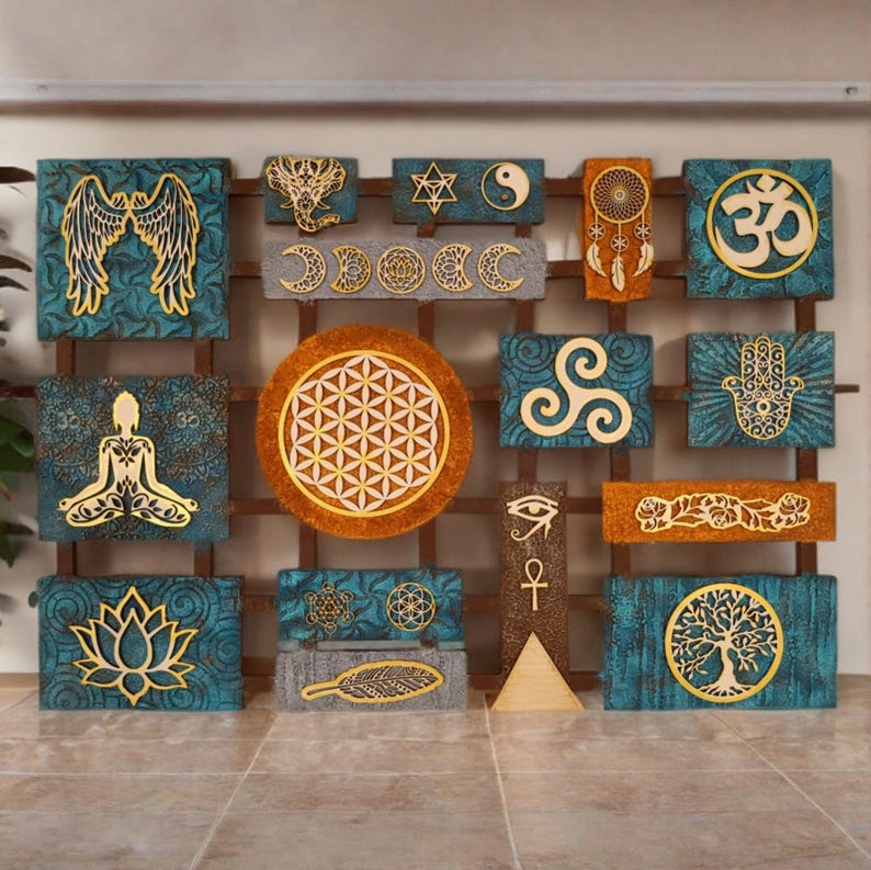 Handcrafted Wooden Sacred Geometry and Spiritual Wall Art | Bohemian ...