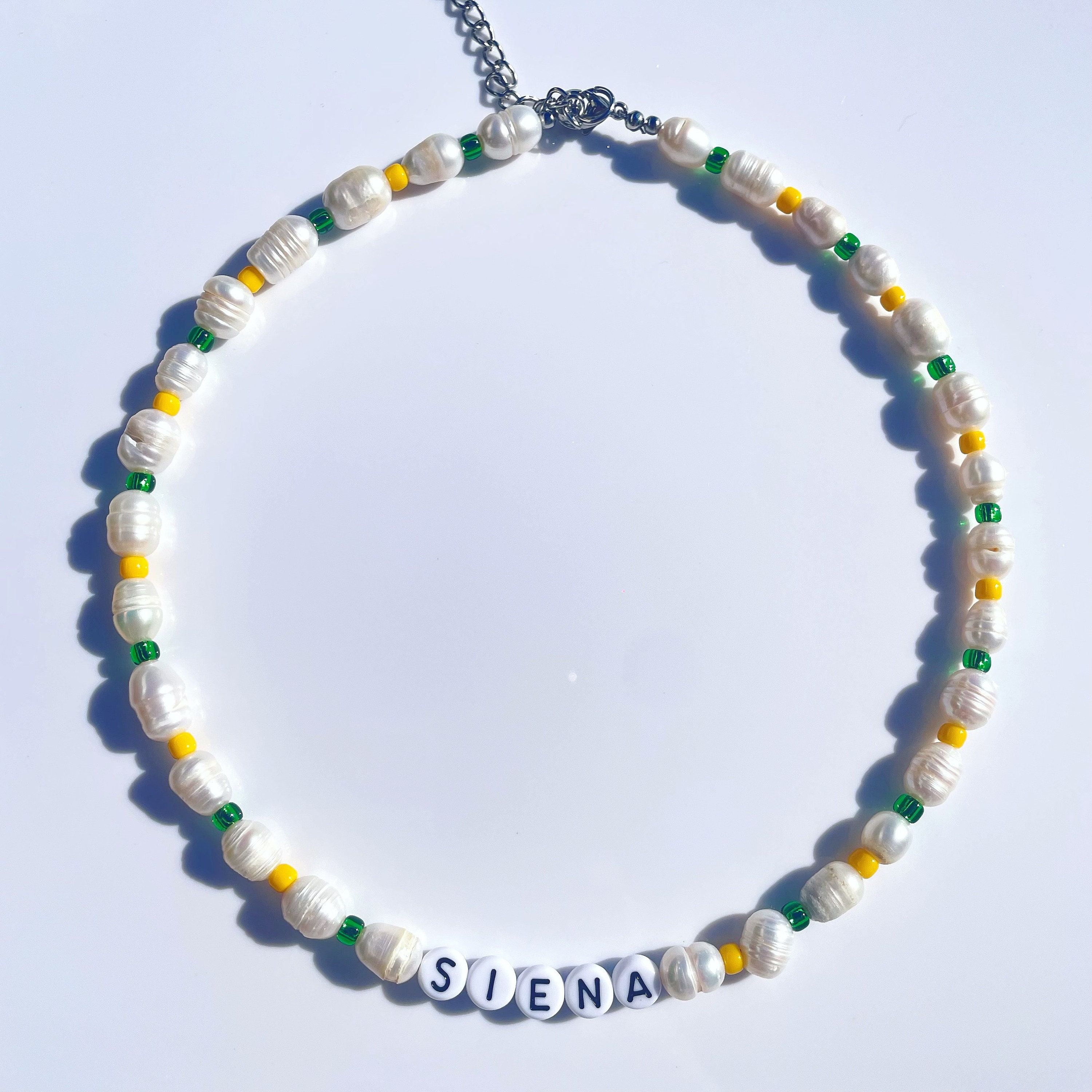 Custom College Commitment Choker W/freshwater Pearls Gift - Etsy