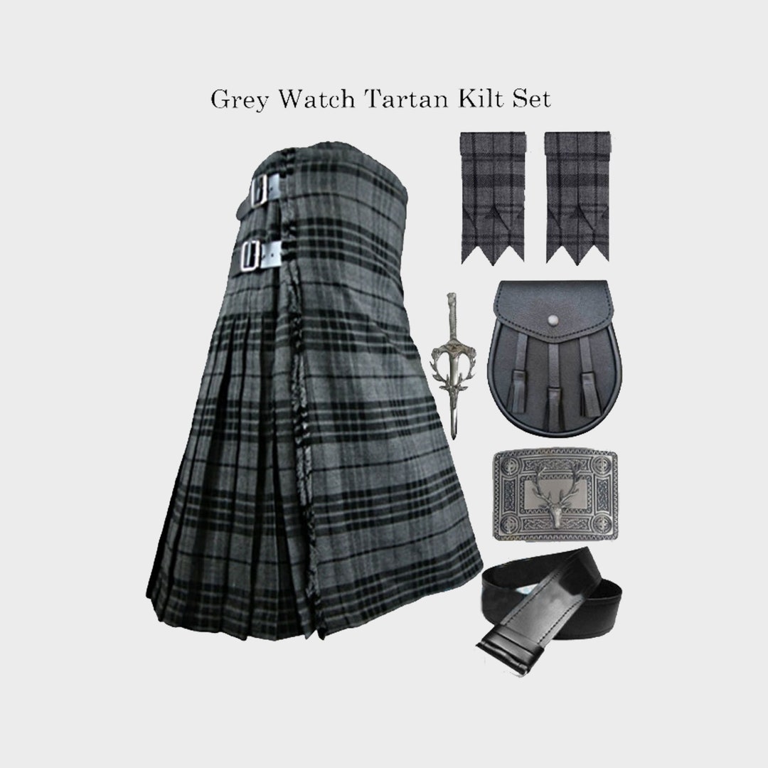 Grey Watch Tartan Kilt Set - Etsy