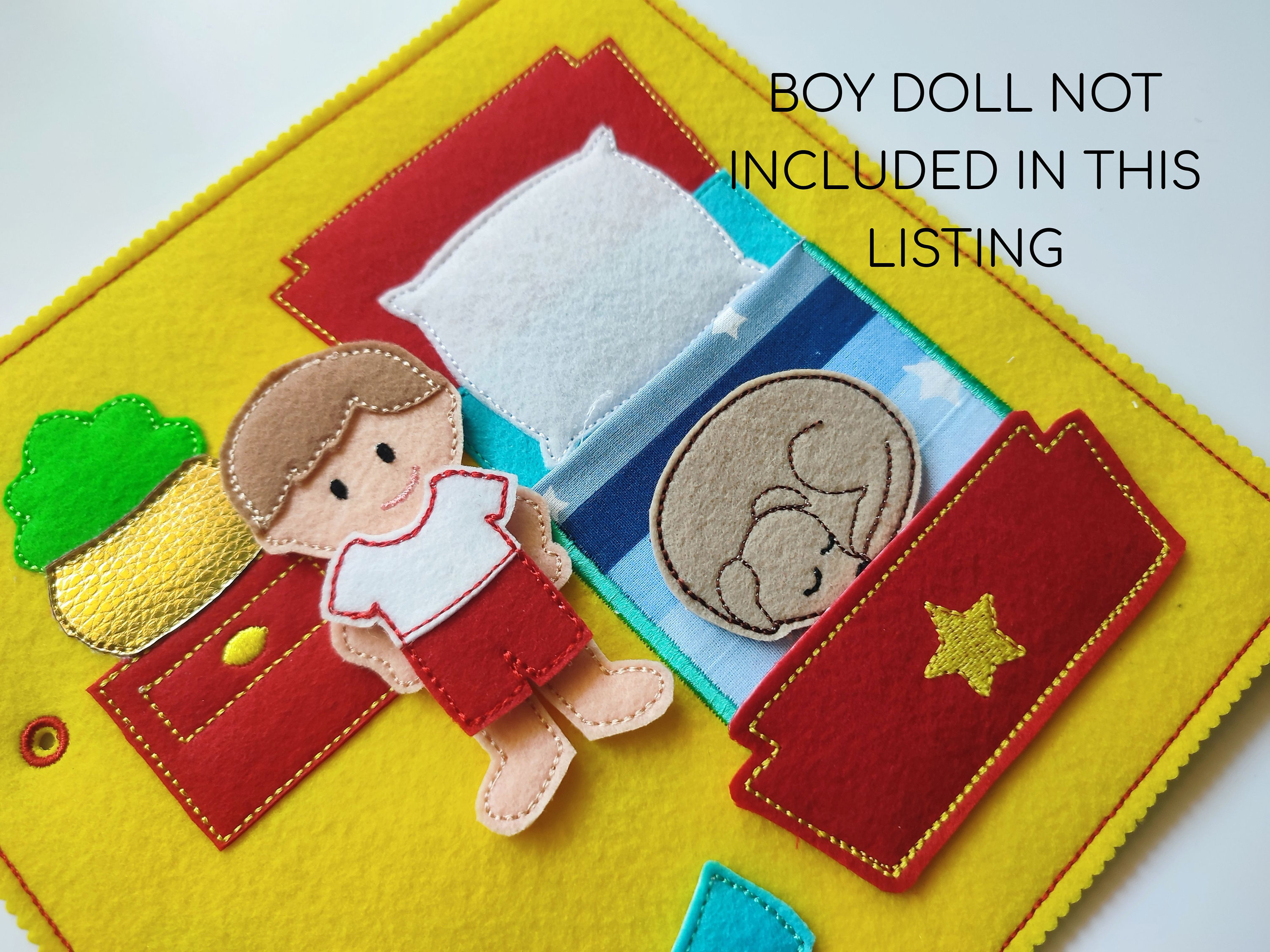 Dollhouse Boy Quiet Book Page Embroidery Design, Boy Toddler Quiet Book ...