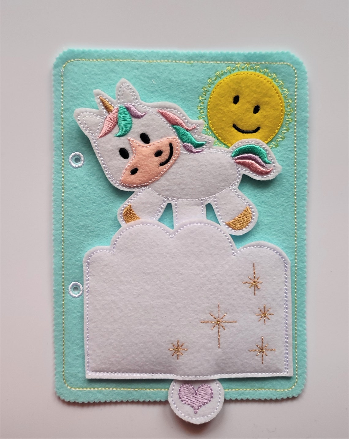 Unicorn Quiet Book Page Embroidery Design, Toddler Quiet Book Pattern ...