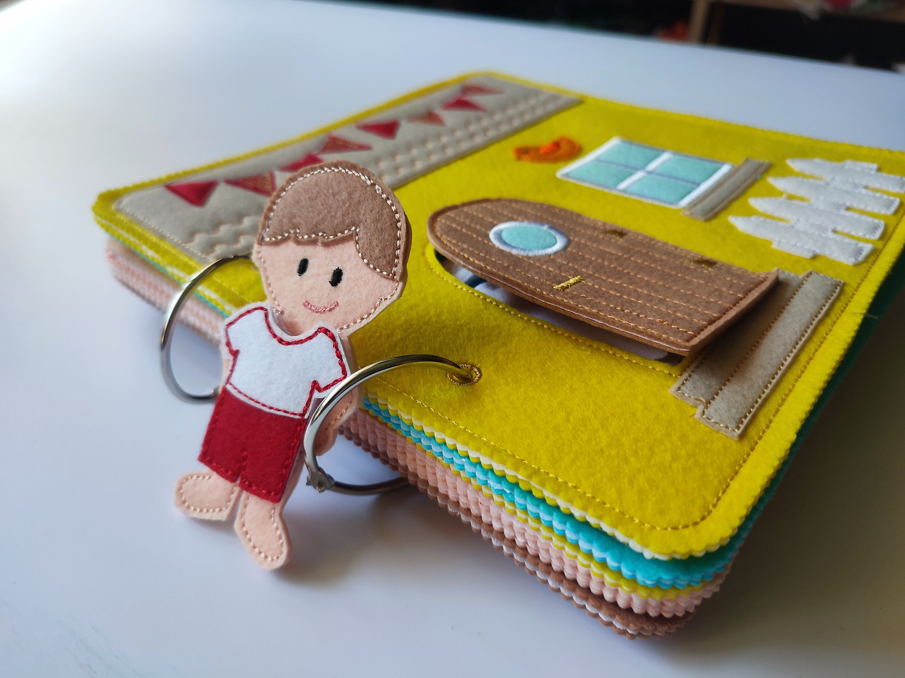 Dollhouse Boy Quiet Book Page Embroidery Design, Boy Toddler Quiet Book ...