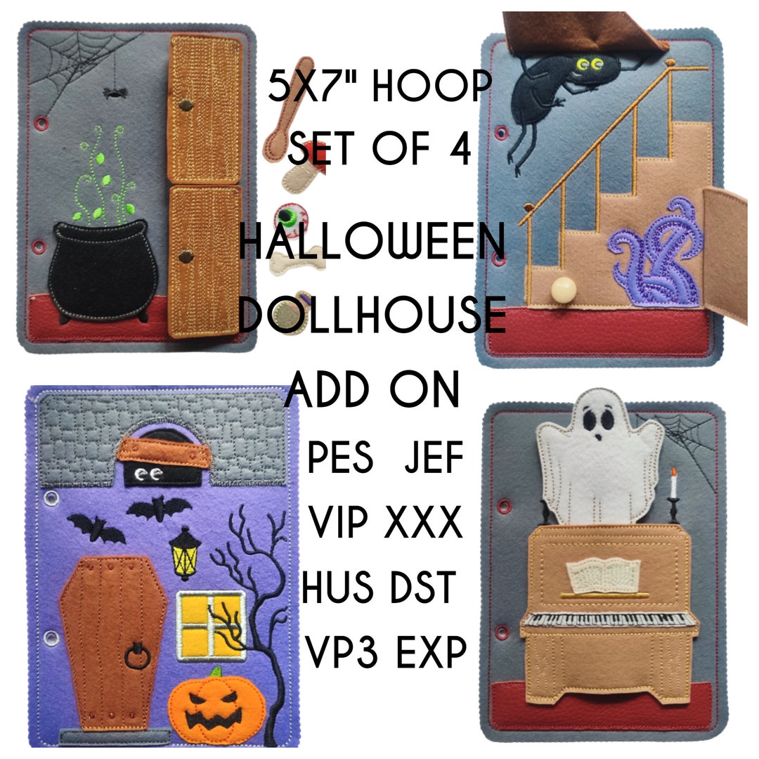 Quiet Book Page Embroidery Design SET, Halloween Quiet Book Pattern, in ...