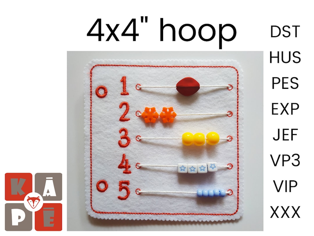 Abacus, Counting Quiet Book Page Embroidery Design, Quiet Book Pattern ...