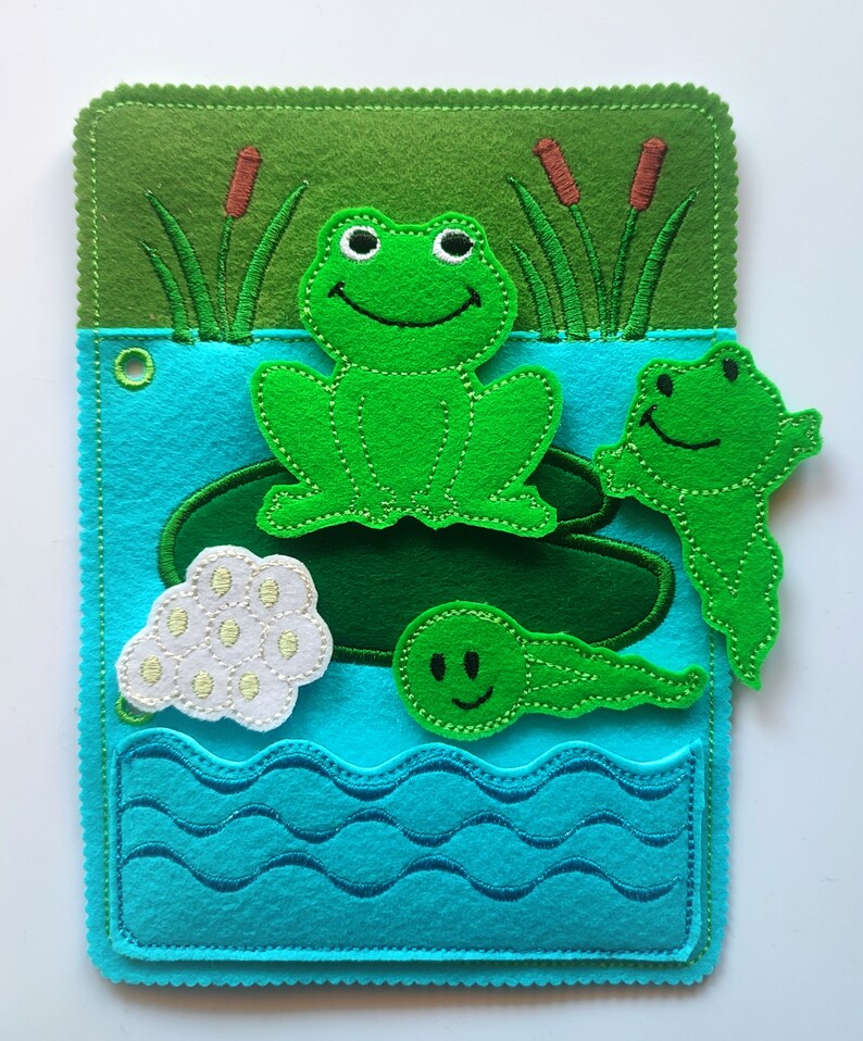 Frog Quiet Book Page Embroidery Design Toddler Quiet Book - Etsy