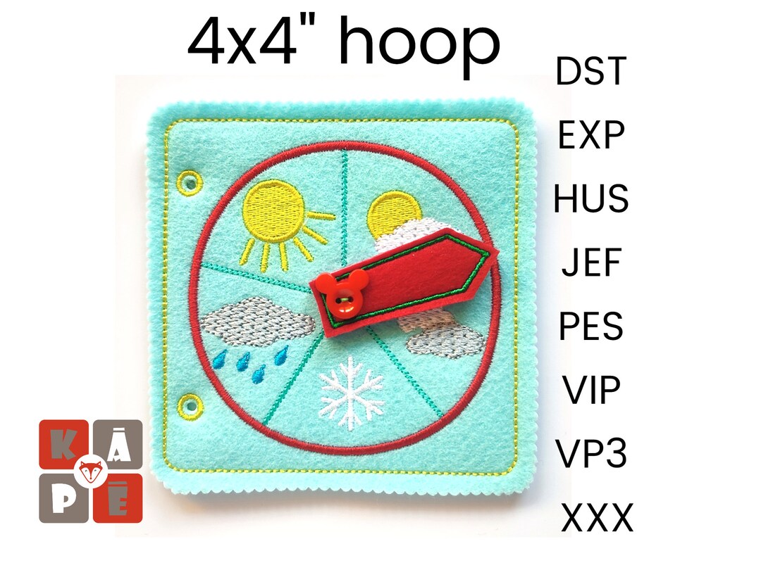 Weather Quiet Book Page Embroidery Design, Toddler Quiet Book Pattern ...