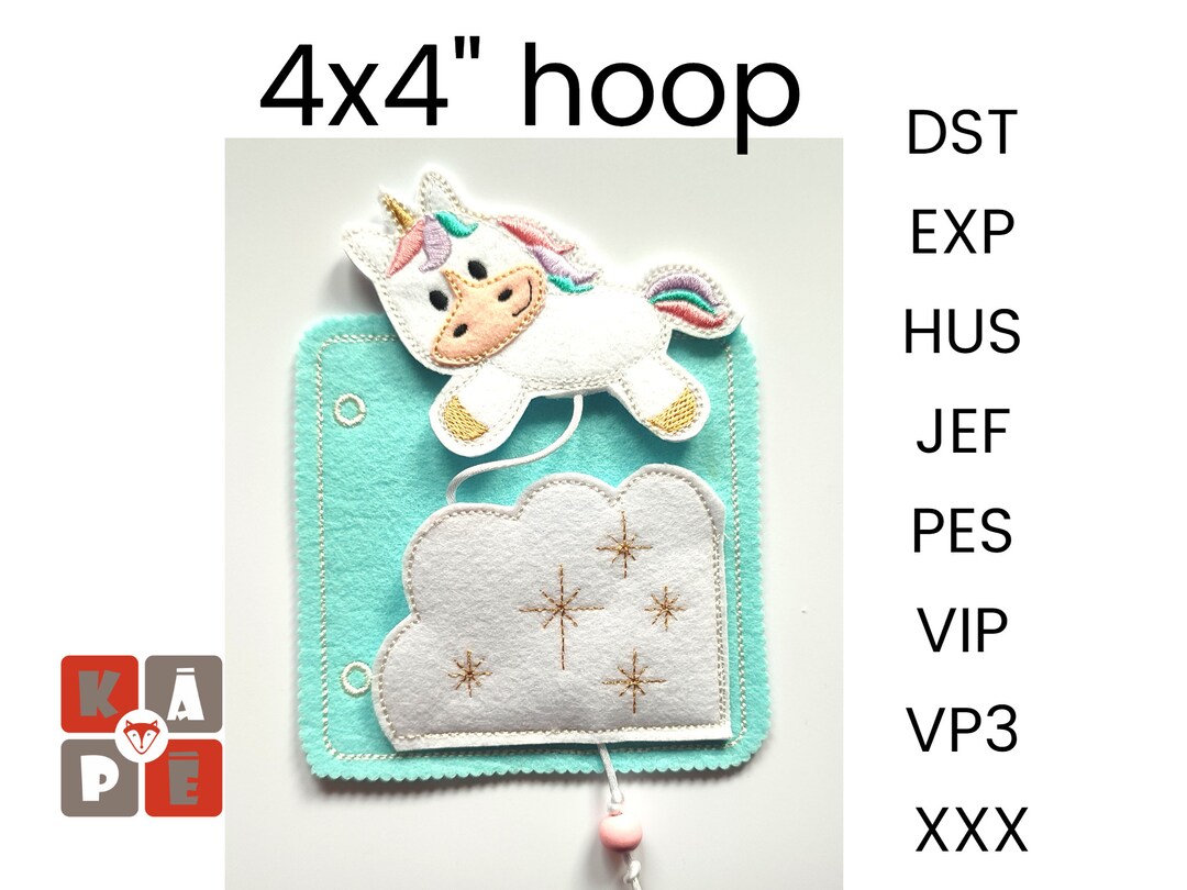 Unicorn Quiet Book Page Embroidery Design, Toddler Quiet Book Pattern ...