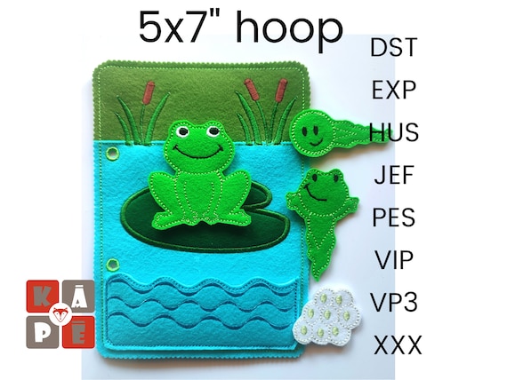 Frog Quiet Book Page Embroidery Design Toddler Quiet Book - Etsy