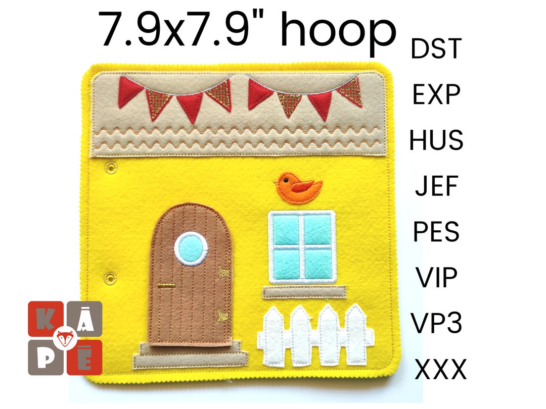 Dollhouse Boy Front Quiet Book Page Embroidery Design, Boy Toddler ...