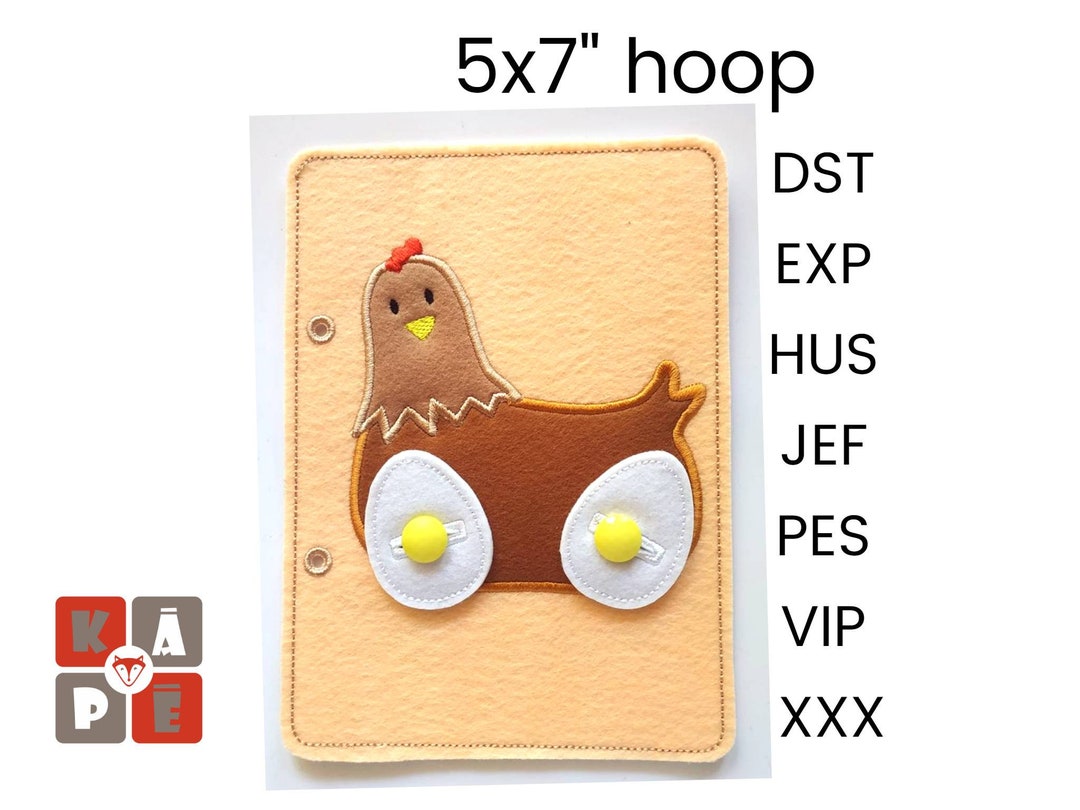 Buttoning Quiet Book Page Embroidery Design, Toddler Quiet Book Pattern ...