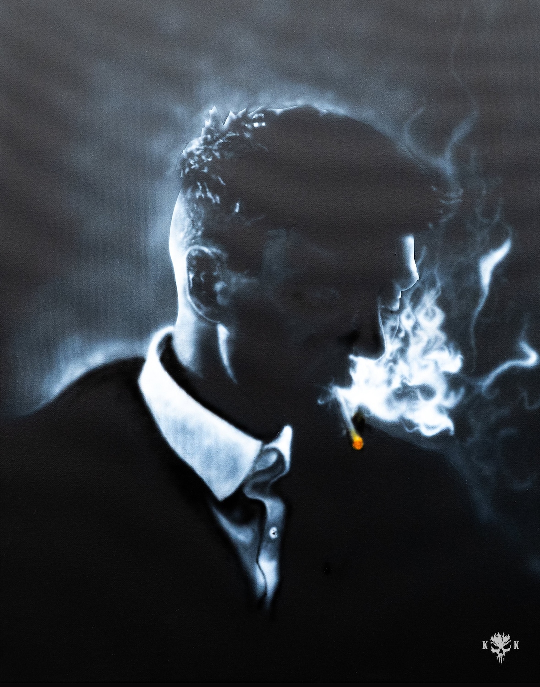 Thomas Shelby Smoking Exhale, Original Airbrush Artwork, Painting ...