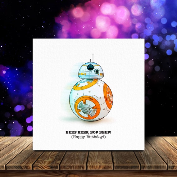 BB8 Birthday Card Fully Customisable 001 | Etsy