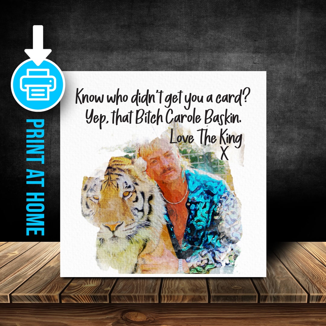 Tiger King Birthday Card Digital Download - Etsy