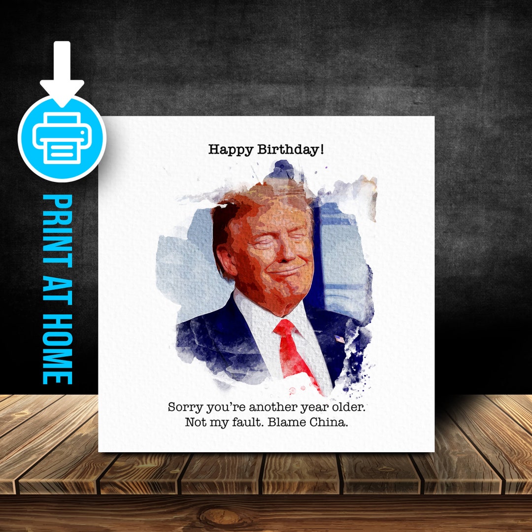 Donald Trump Birthday Card Digital Download - Etsy