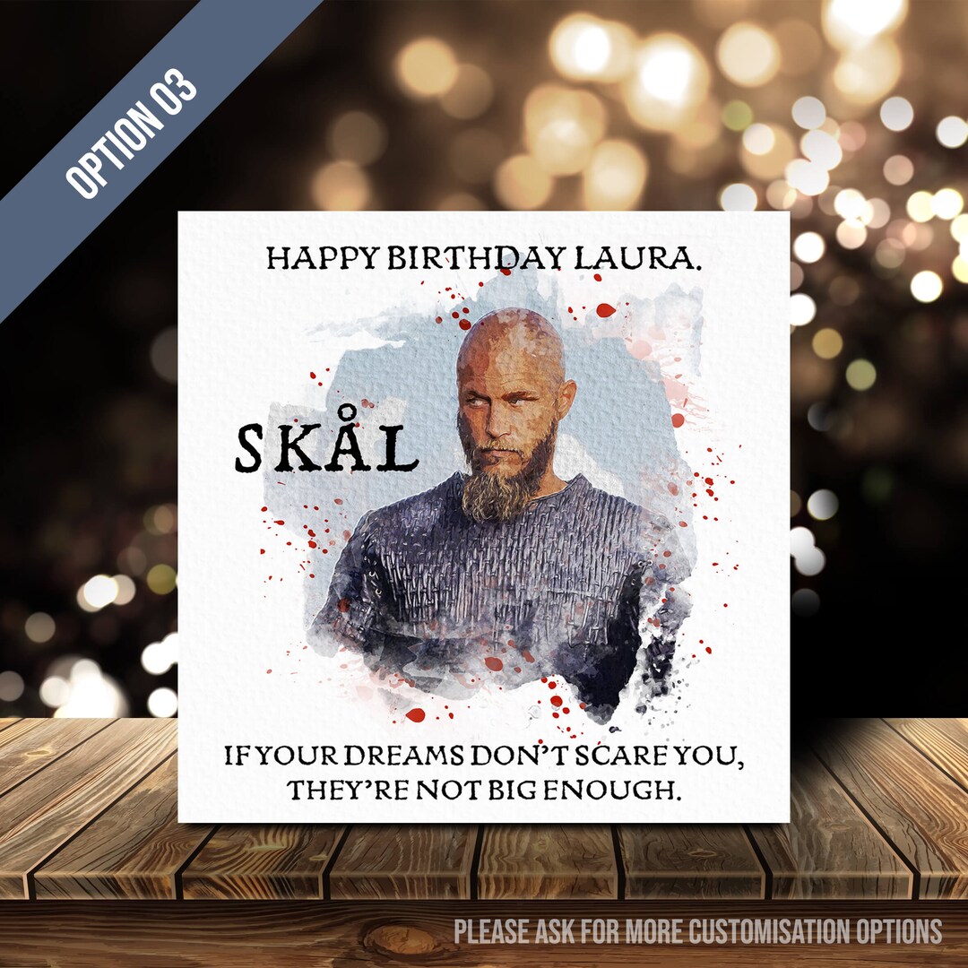 Vikings Ragnar Birthday Card Fully Customisable 02/03 - Etsy