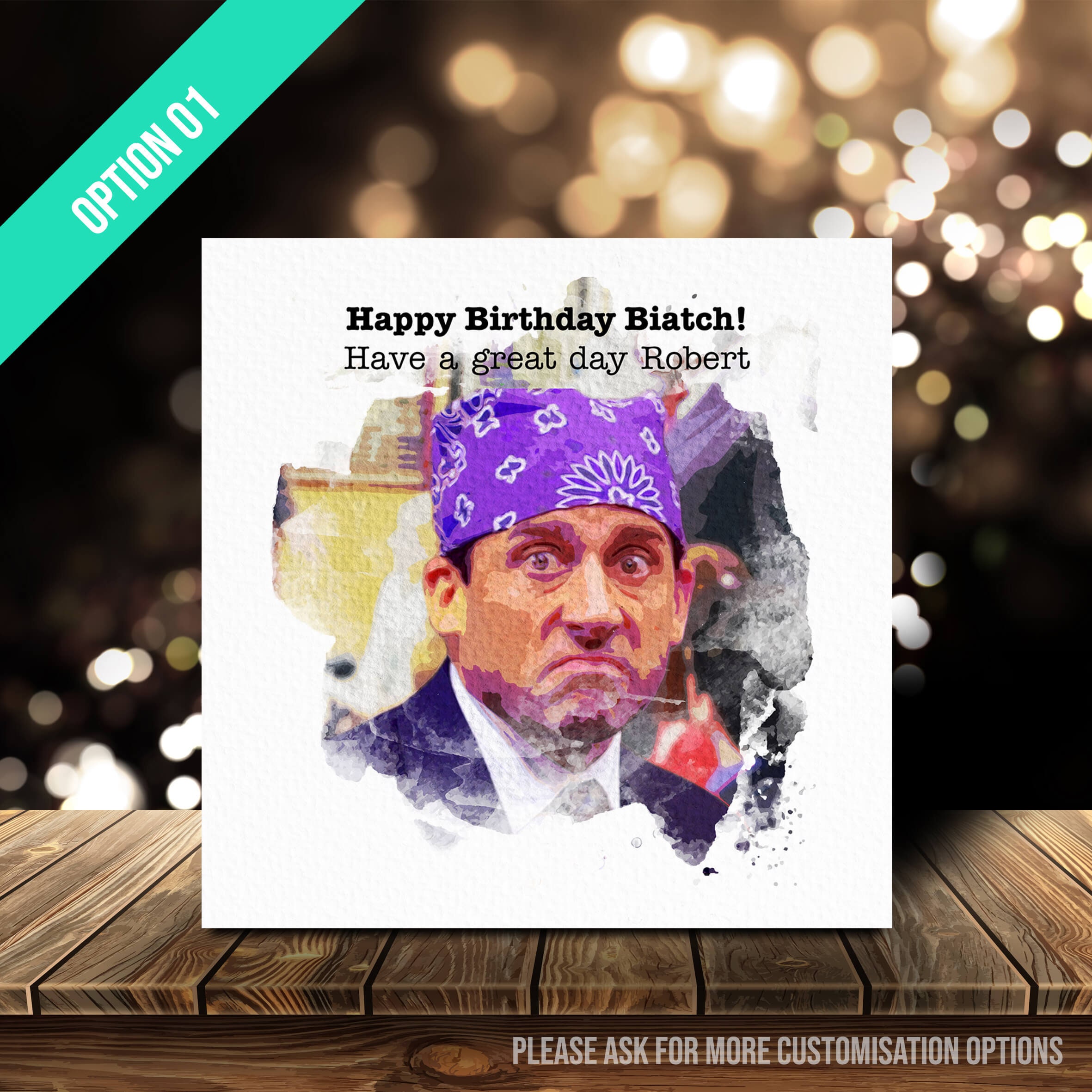 The Office Michael Scott Prison Mike Birthday Card Fully Customisable ...