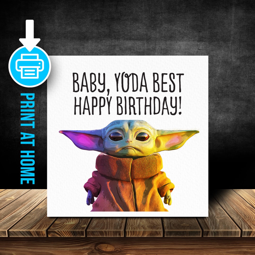 Baby Yoda Birthday Card Digital Download - Etsy