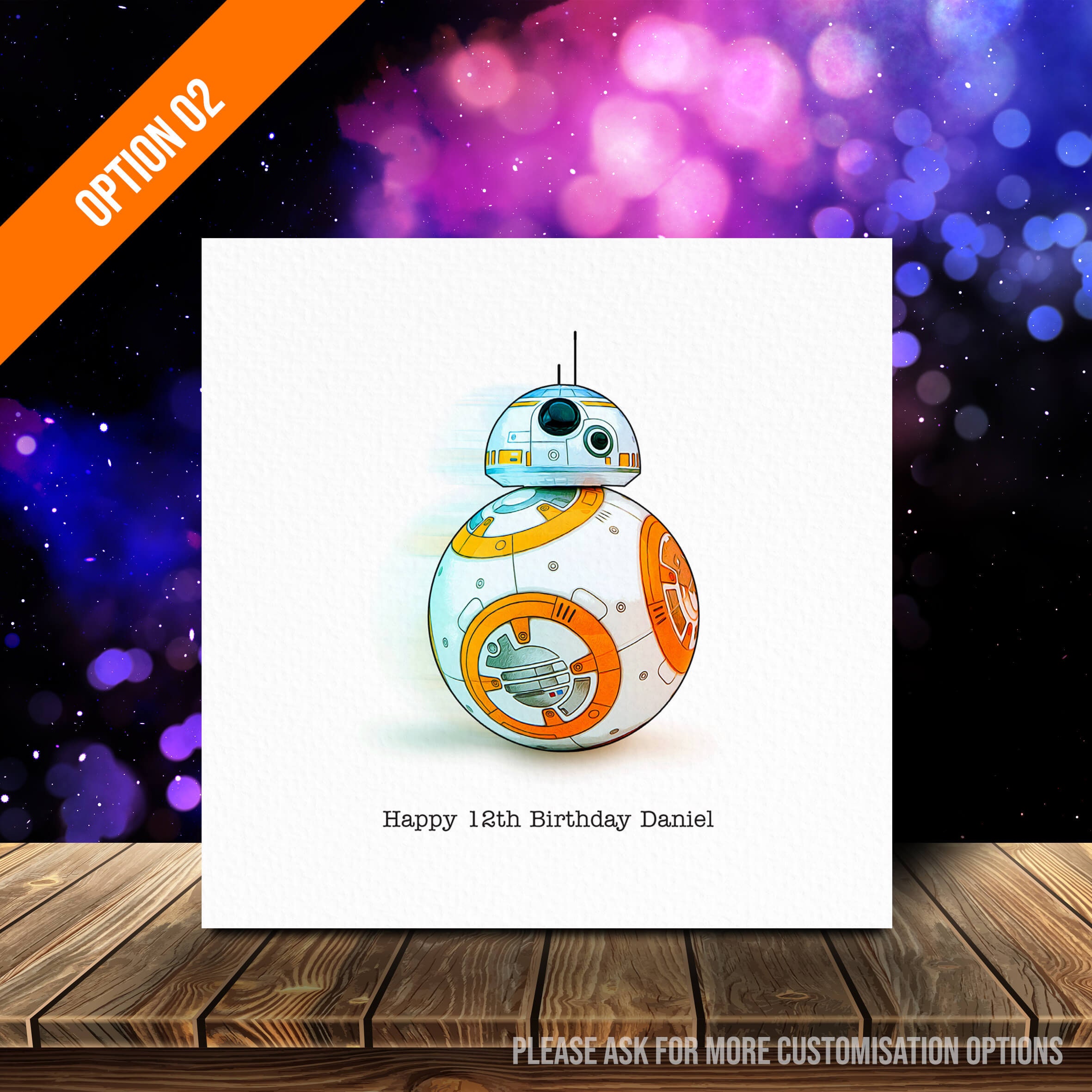 BB8 Birthday Card Fully Customisable 001 - Etsy