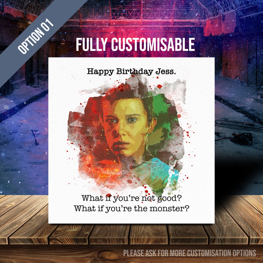 Stranger Things Birthday Card Fully Customisable 02/01 - Etsy
